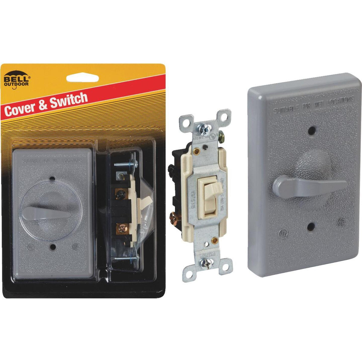 Bell 3-Way Vertical Mount Gray Weatherproof Outdoor Switch Cover ...